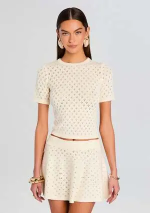 SEROYA Josie Knit Top - Eggshell