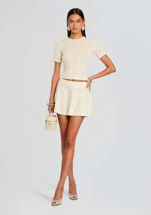 SEROYA Josie Knit Top - Eggshell