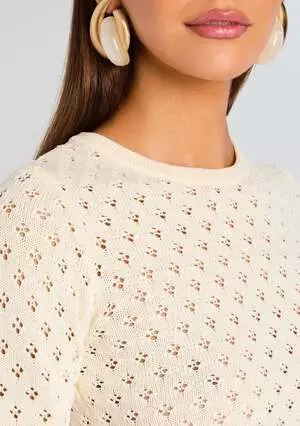 SEROYA Josie Knit Top - Eggshell
