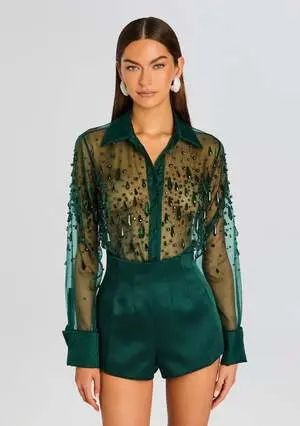 Women's Beaded Sheer Shirts