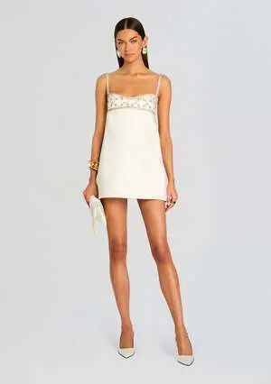 Retrofete Solere Mini Dress - White/gold