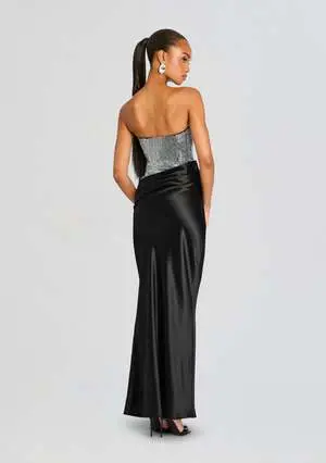Retrofete Alexandra Embellished Strapless Dress - Black/silver