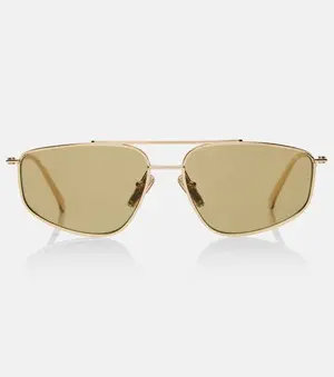 Prada Logo Aviator Sunglasses - Gold