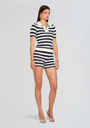 SEROYA Crochet Polo Top