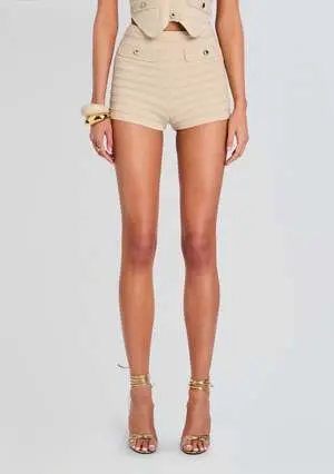 Retrofete Sandra Bandage Knit Short - Metallic Cream