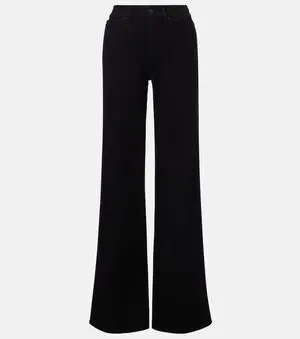 7 For All Mankind Lotta High-rise Wide-leg Jeans - Black