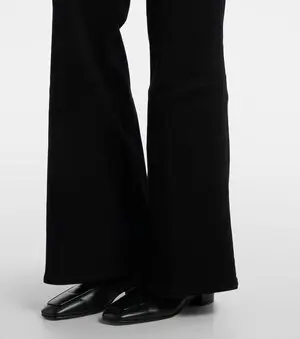 7 For All Mankind Lotta High-rise Wide-leg Jeans - Black