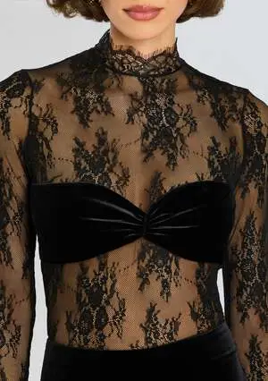 Retrofete Brigette Velvet Lace Mini Dress