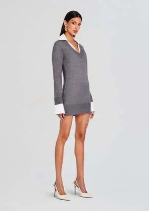 SEROYA Karli Mini Dress - Medium Grey