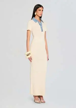 SEROYA Reye Knit Maxi Dress - Eggshell/coastline
