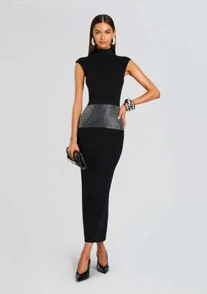 Retrofete Leontine Embellished Dress - Black/silver