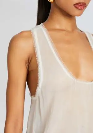 Retrofete Shye Silk Tank - White