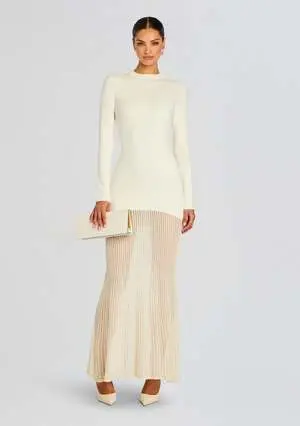 SEROYA Serenade Knit Maxi Dress - Eggshell