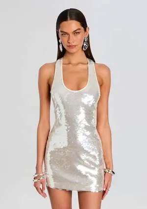Retrofete Sequin Mini Dress - Silver Ice