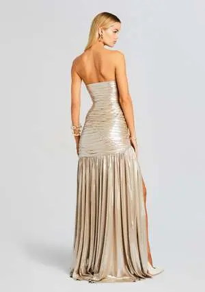 Retrofete Josie Strapless Dress - Champagne