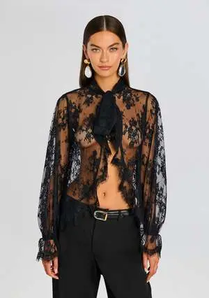 Retrofete Tamsin Lace Blouse - Black