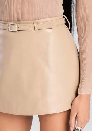 Retrofete Nandie Leather Mini Skirt