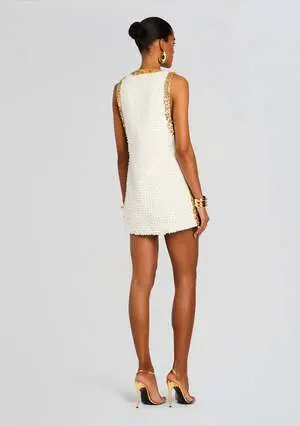 Retrofete Simmie Mini Dress - White/gold