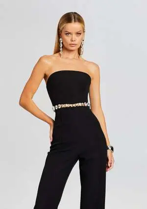 Retrofete Strapless Jumpsuit With Embellished Waist
