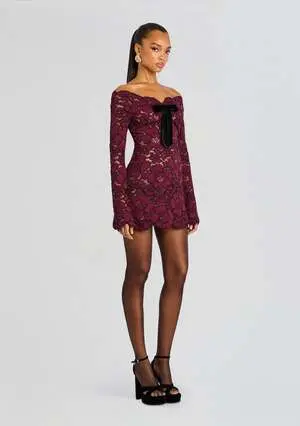 Retrofete Perditia Lace Dress - Port