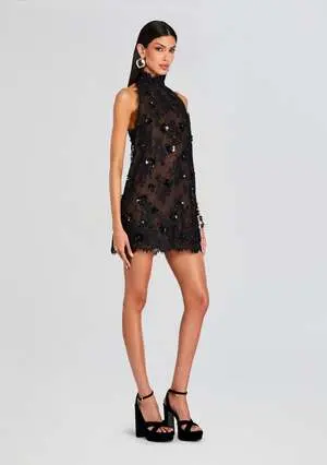 Retrofete Banks Embellished Lace Mini Dress