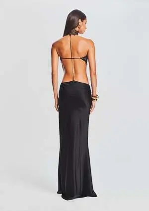 Retrofete Lucie Gown With Open Back - Black