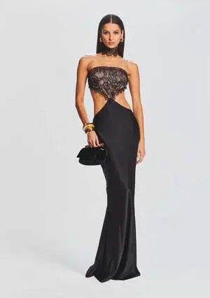 Retrofete Lucie Gown With Open Back - Black