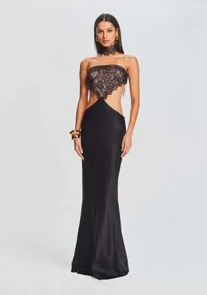 Retrofete Lucie Gown With Open Back - Black