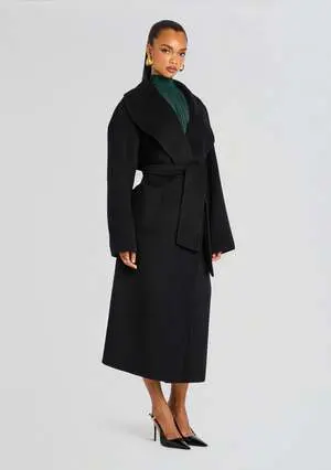 SEROYA Mavis Wool Coat - Black