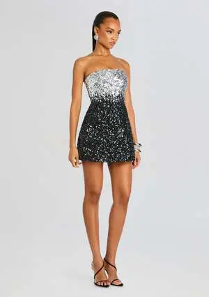 Retrofete Kameron Embellished Mini Dress - Black/silver
