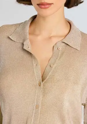 SEROYA Jessa Metallic Knit Top