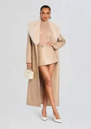 Retrofete Kieran Lambskin Trench Coat - Latte