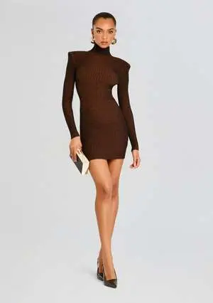 SEROYA Moda Rib Knit Mini Dress