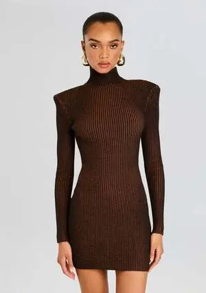SEROYA Moda Rib Knit Mini Dress