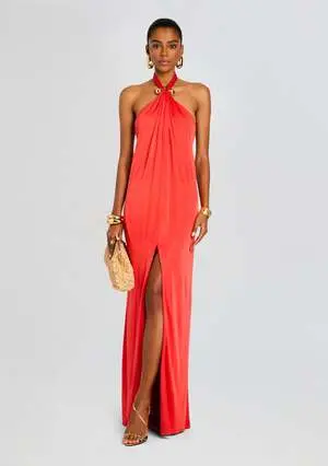 Retrofete Becs Halterneck Maxi Dress - Geranium