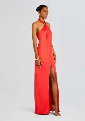 Retrofete Becs Halterneck Maxi Dress - Geranium