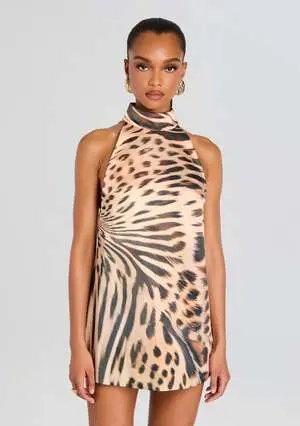 Retrofete Glindy Mini Dress - Melting Animal Print