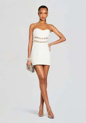 Retrofete Alyce Strapless Mini Dress - White