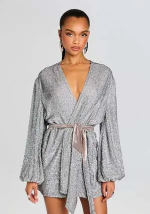 Retrofete Gabrielle Robe - Silver Cloud