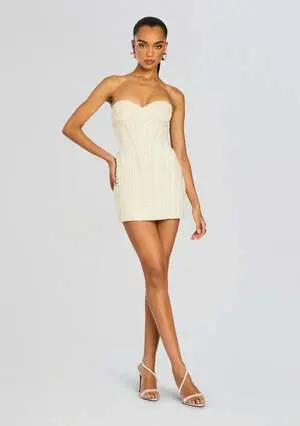 Retrofete Deema Pearl Mini Dress - Ivory