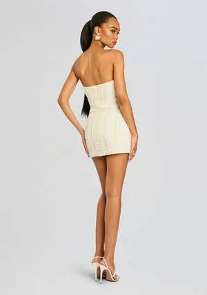 Retrofete Deema Pearl Mini Dress - Ivory
