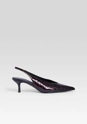 Retrofete Isobel Slingback - Burgundy Croco