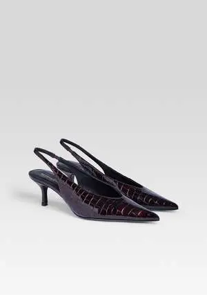 Retrofete Isobel Slingback - Burgundy Croco