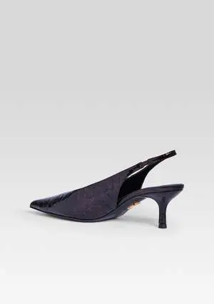 Retrofete Isobel Slingback - Burgundy Croco