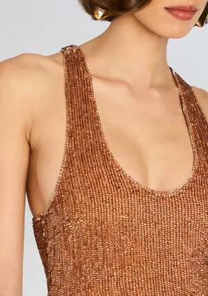 Retrofete Sequin Mini Dress - Bronze