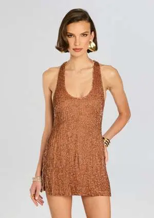 Retrofete Sequin Mini Dress - Bronze