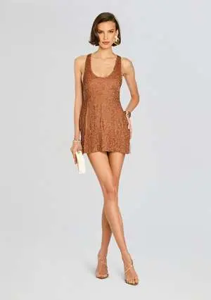 Retrofete Sequin Mini Dress - Bronze