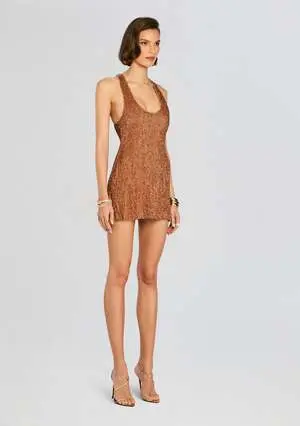 Retrofete Sequin Mini Dress - Bronze