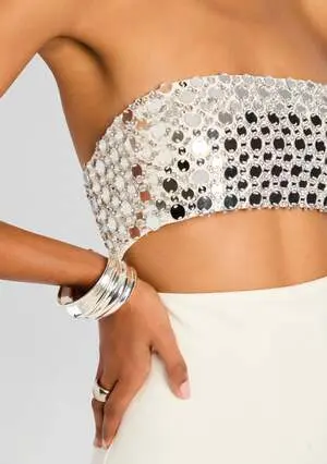 Retrofete Esmerelda Strapless Sequin Dress