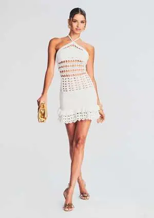 Retrofete Eze Crochet Pearl Embellished Dress